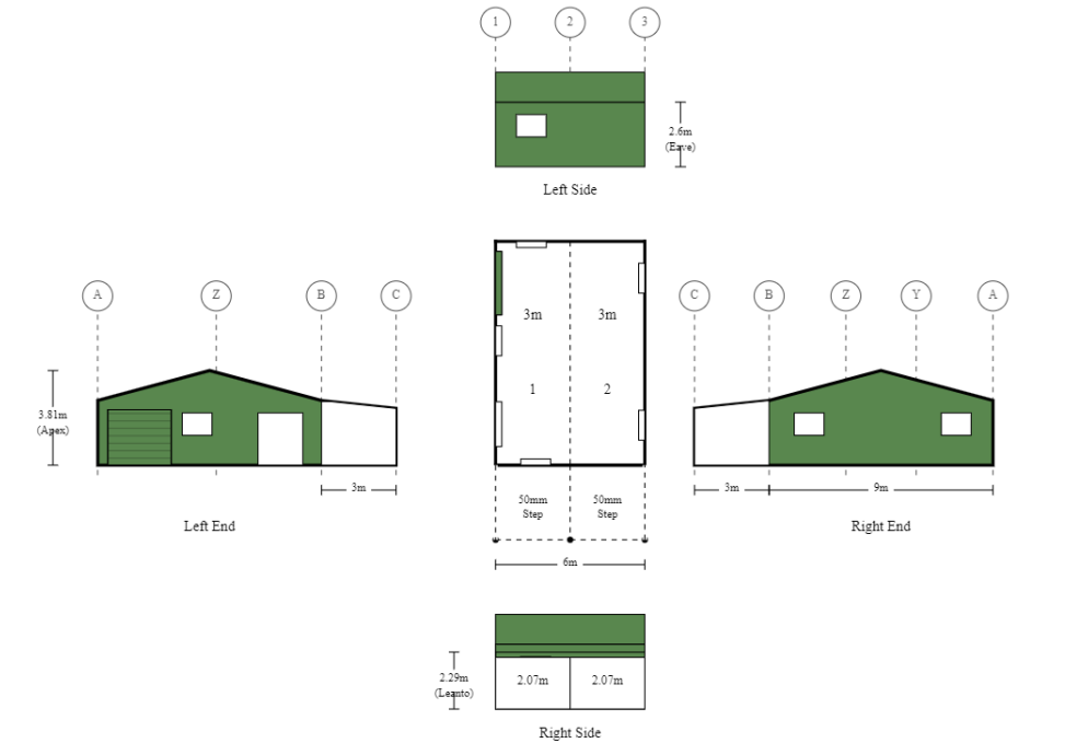9m X 6m X 2 6m Live In Shed Home While Building House Steel Sheds In