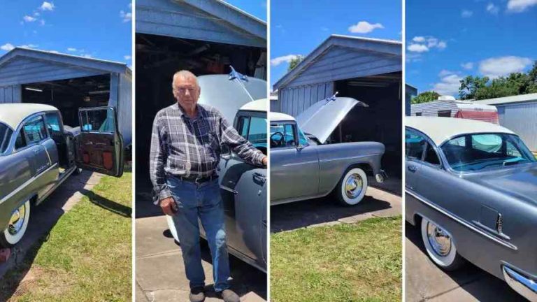 Outside the shed Chevy Bel Air V8 Rare Australian Model | Steel Sheds ...